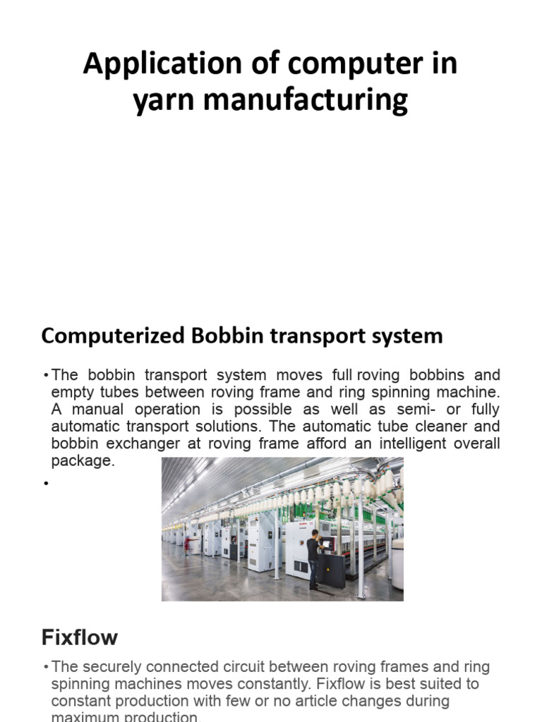 Computer Applications in Yarn Manufacturing | PDF | Spinning (Textiles)