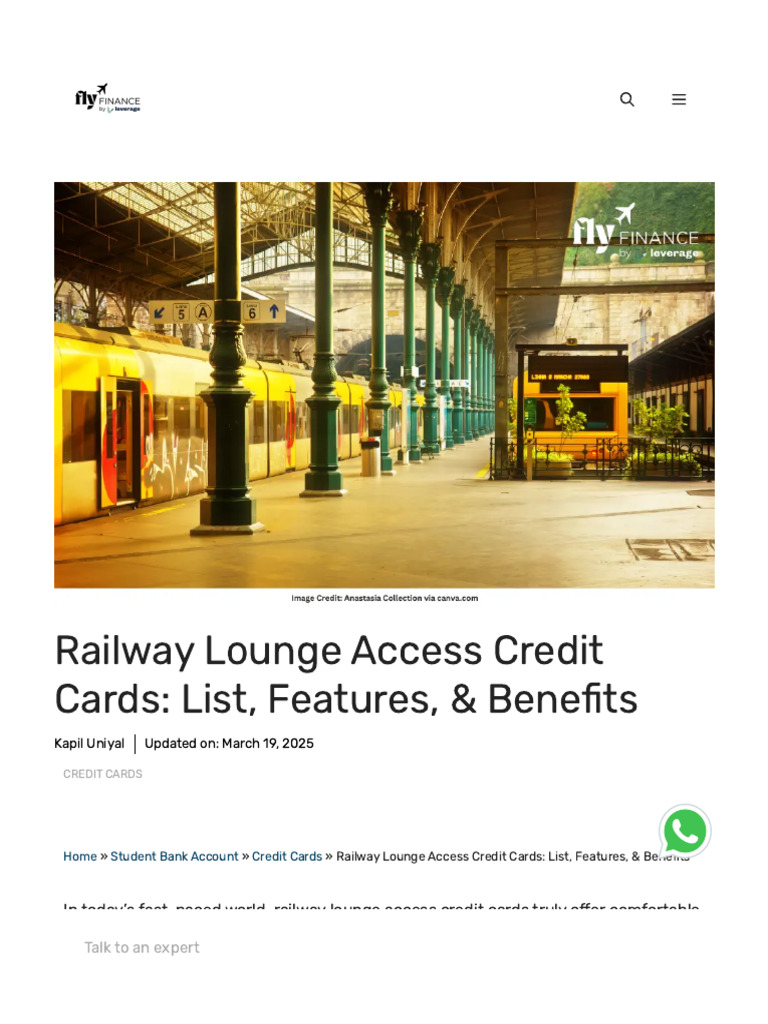 Railway Lounge Access Credit Cards Guide | PDF | Airport Lounge ...