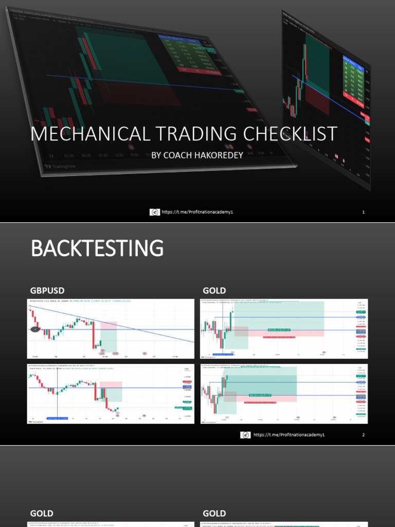 Mechanical Trading Checklist Backtest | PDF | Currencies Of North ...