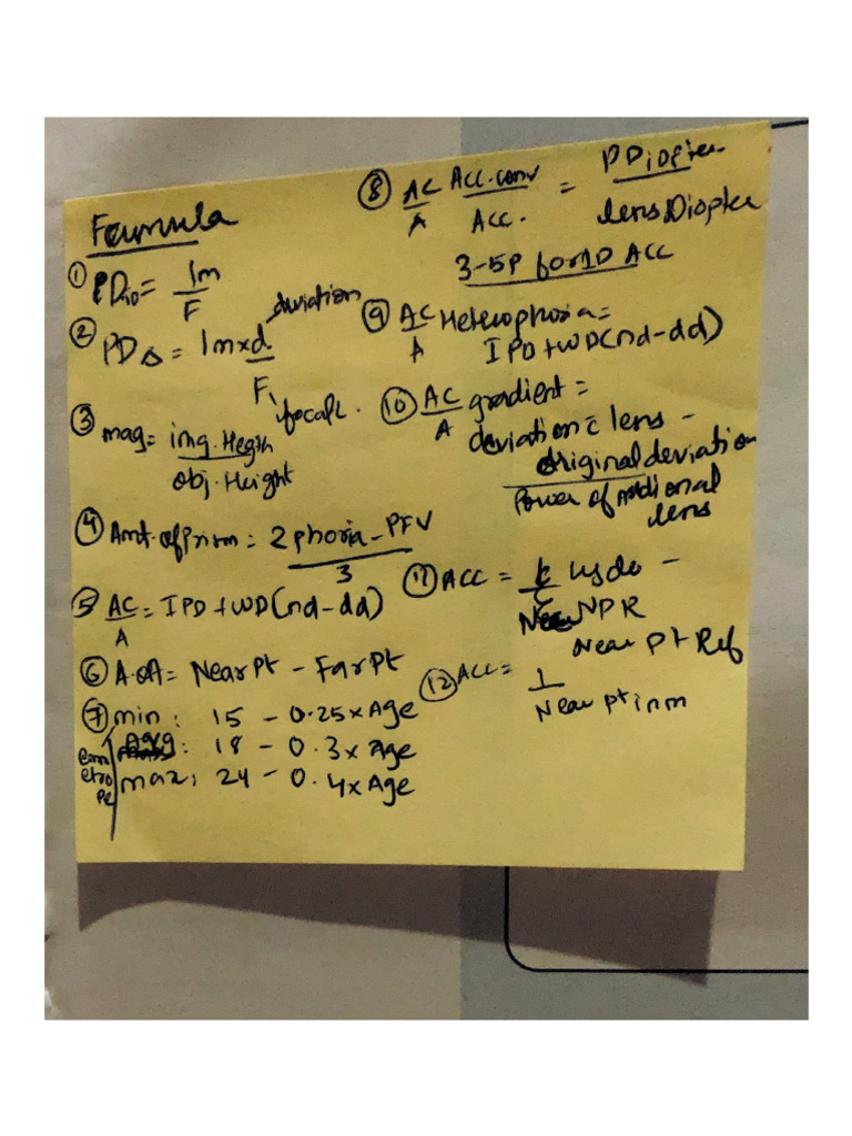 Optometry Dha Self Notes 2 | PDF