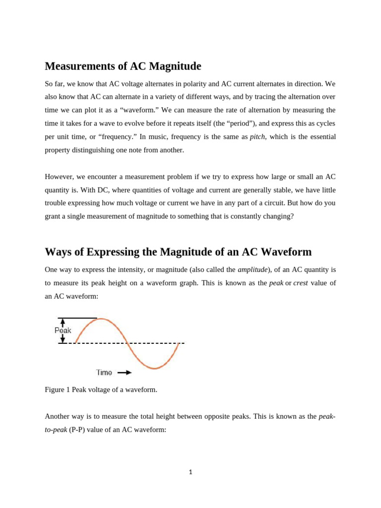 Understanding AC Waveform Magnitude | PDF | Amplitude | Root Mean Square