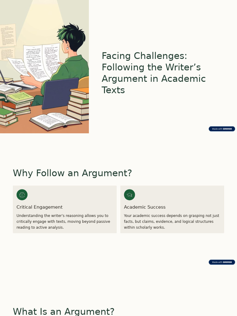 Facing Challenges Following The Writers Argument in Academic Texts ...