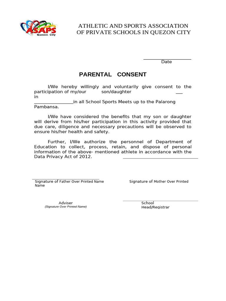 ASAPS 2025 Parental Consent | PDF