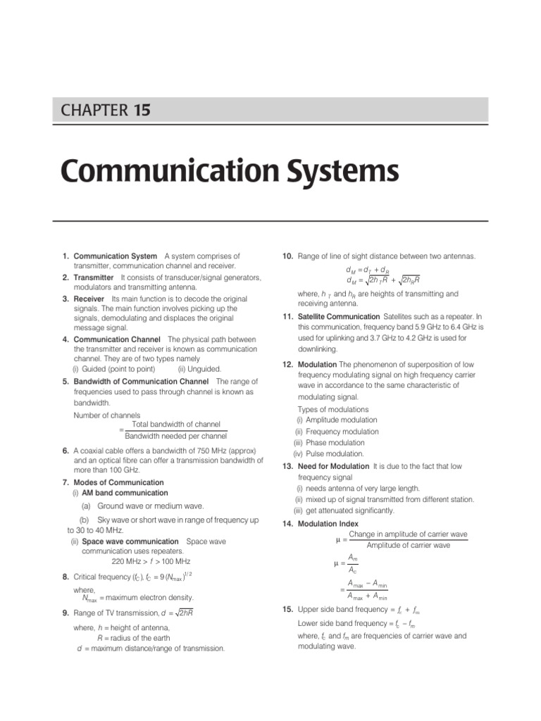 Communication Systems Overview and Concepts | PDF | Frequency ...