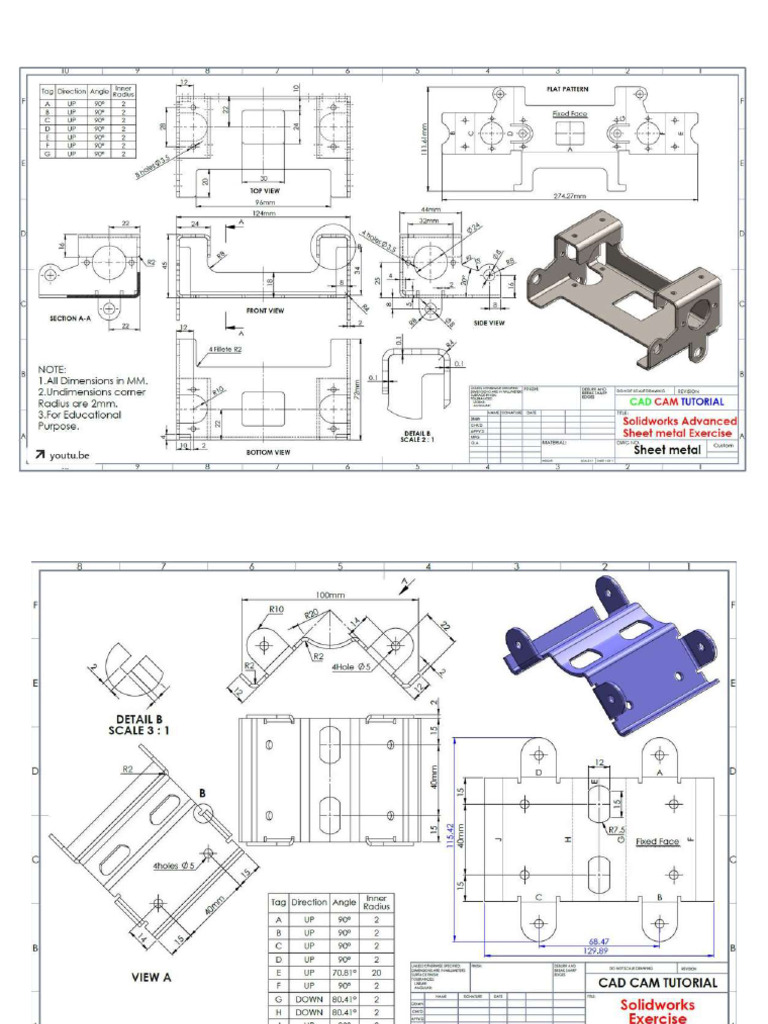 Sheet Metal Exercises | PDF