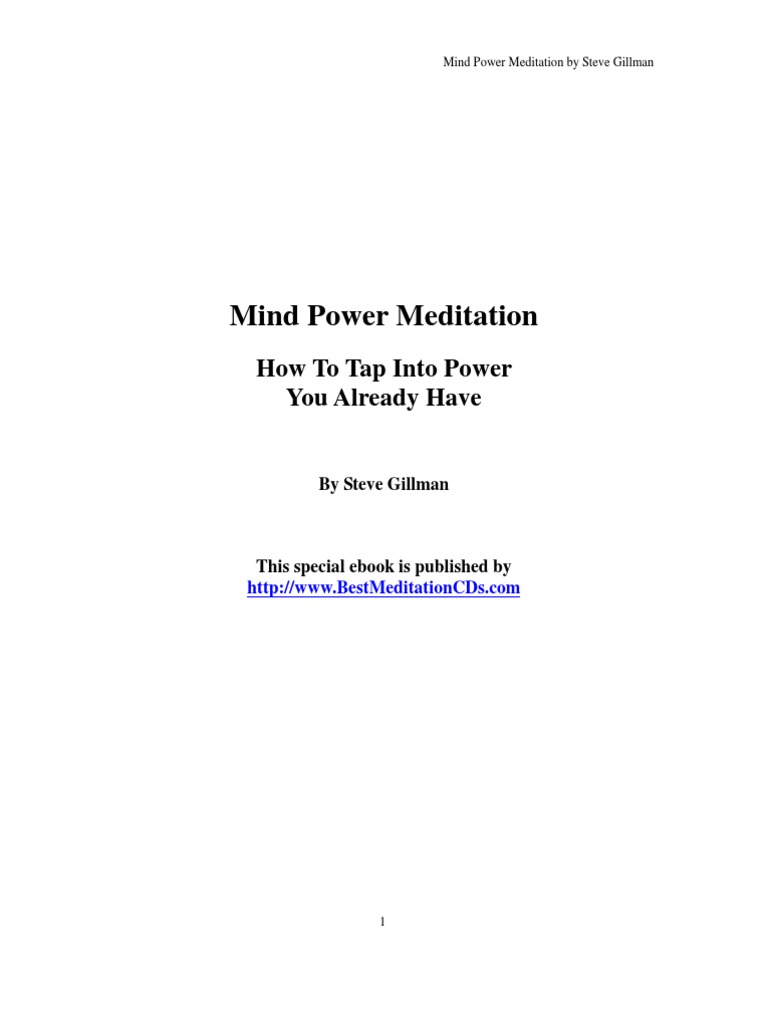 Mind Power Meditation | PDF | Meditation | Mindfulness