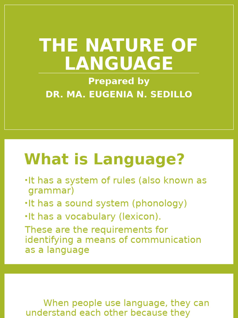 Purposive Communication Week 1 The Nature of Language | PDF ...