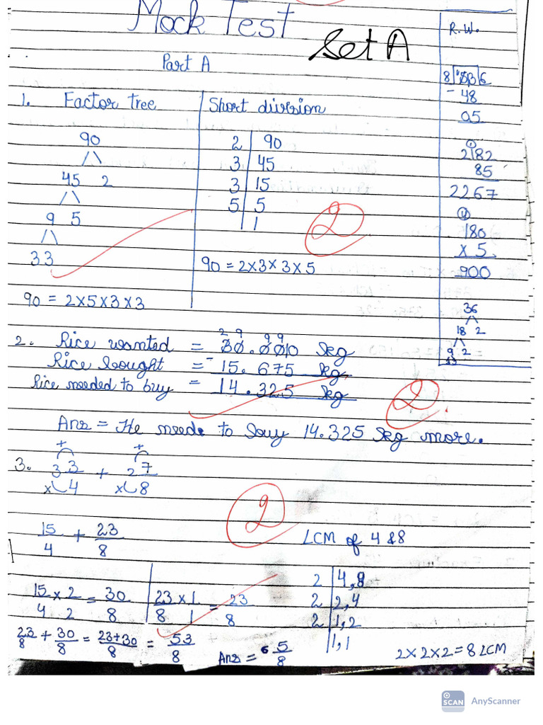 Mock Test Ans Key Set A and B | PDF