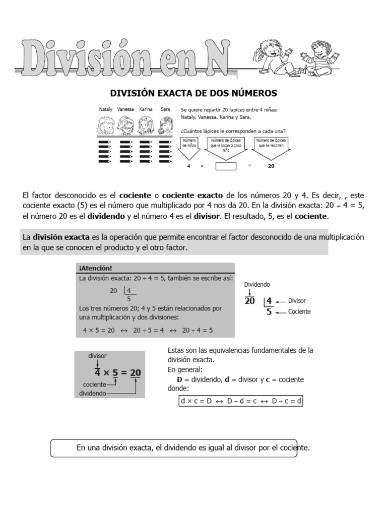 Division en N Con Tarea Domiciliaria | PDF | División (Matemáticas ...