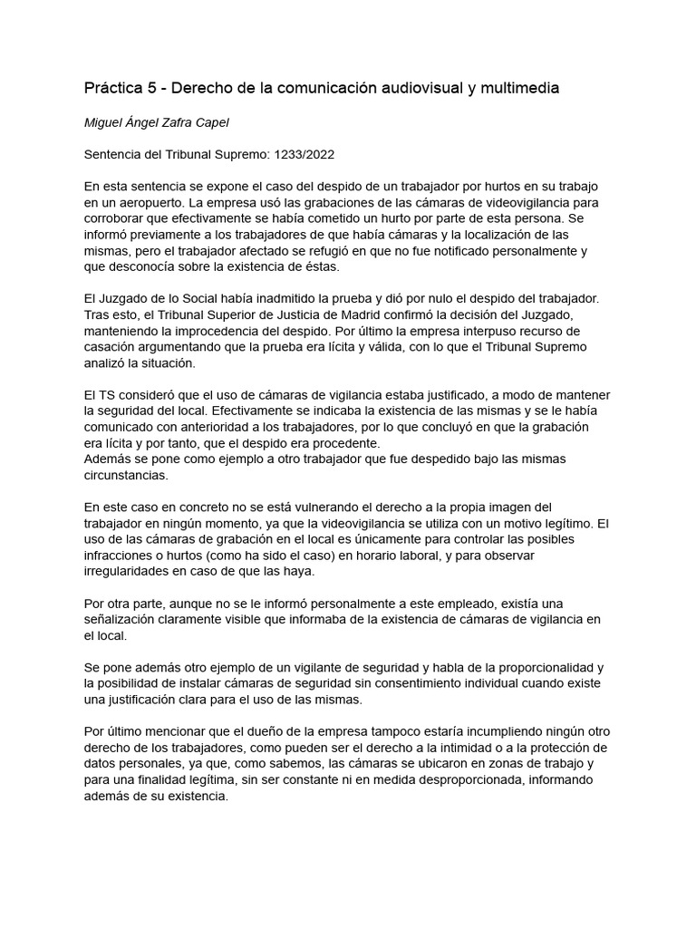 Práctica 5 - Miguel Ángel Zafra | PDF | Justicia | Crimen y violencia