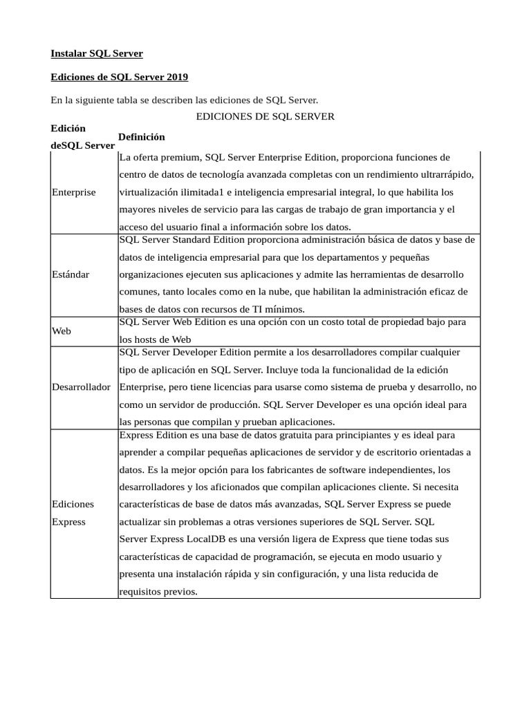 Instalación de SQL Server | PDF | Servidor SQL de Microsoft | Servidor (Computación)