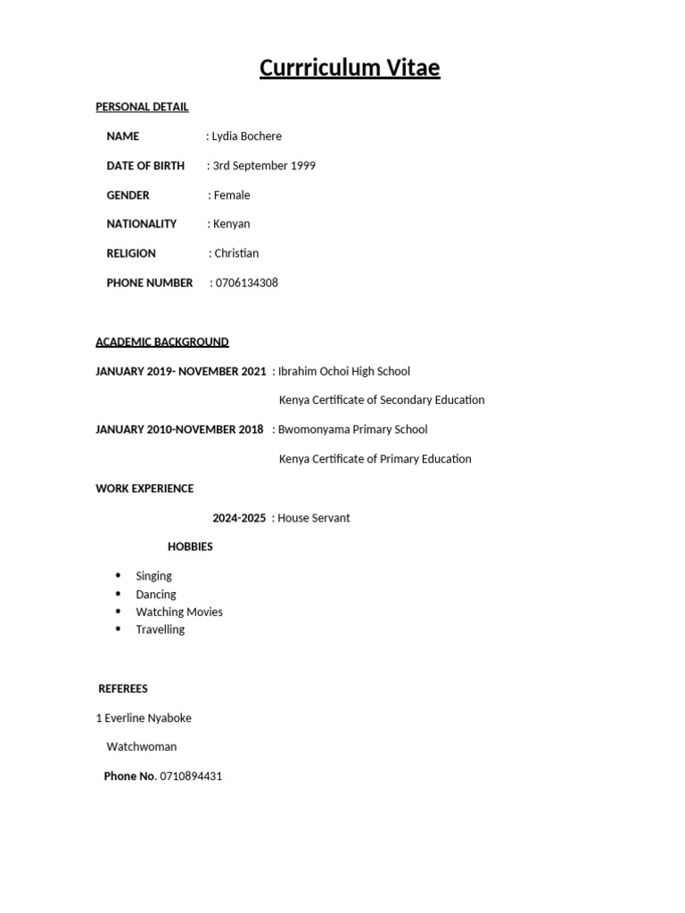 Currriculum Vitae | PDF