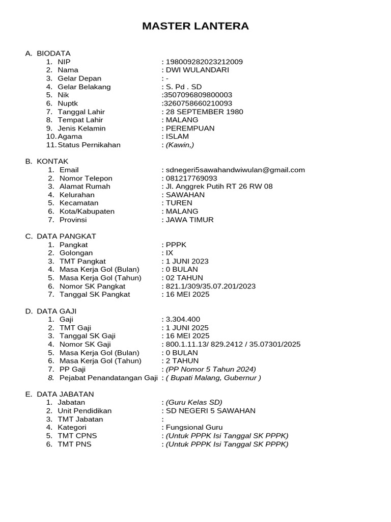 Master Lantera Wulan 1 | PDF