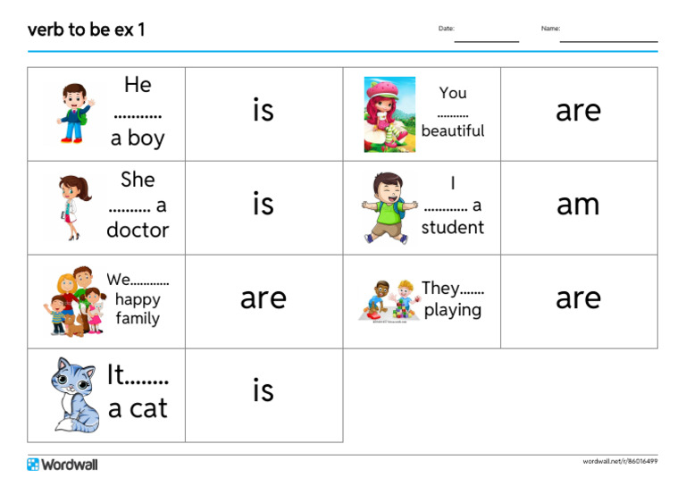 Verb To Be Ex 1 Flash Cards | PDF