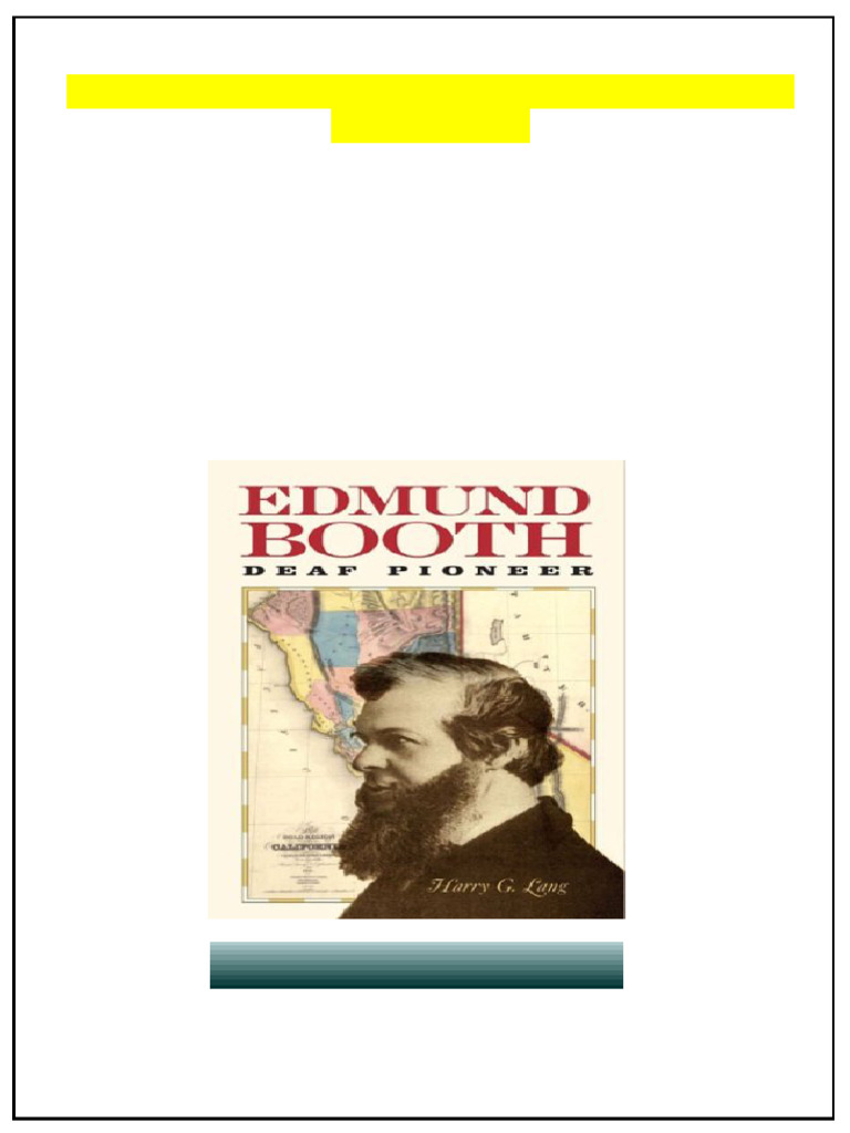 Edmund Booth Deaf Pioneer 1st Edition Harry G. Lang Full Chapters ...