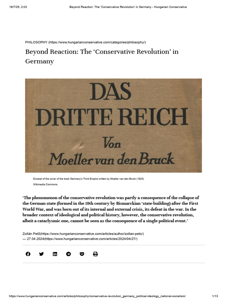 Conservative Revolution in Germany Explained | PDF | Conservatism ...
