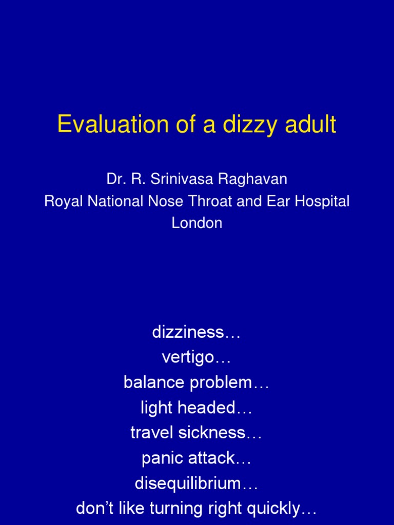 Understanding A Dizzy Adult | PDF | Vertigo | Vestibular System