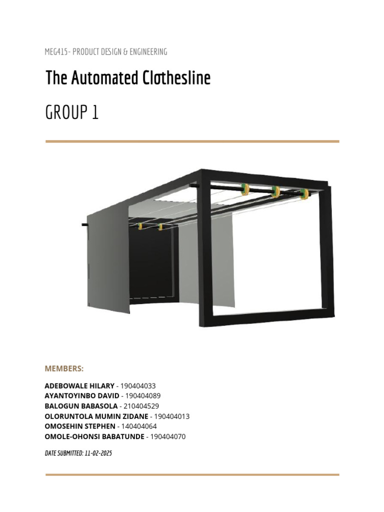 Automated Clothesline System Design | PDF | Strength Of Materials ...