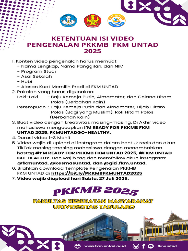 Ketentuan Template Perkenalan MABA Dan Twibbon FKM UNTAD 2025 PDD | PDF