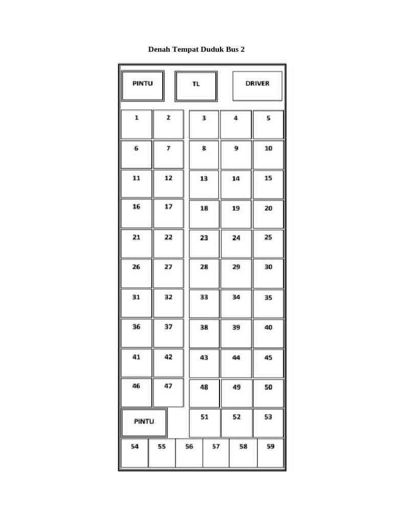 Denah dan Daftar Penumpang Bus 2 | PDF