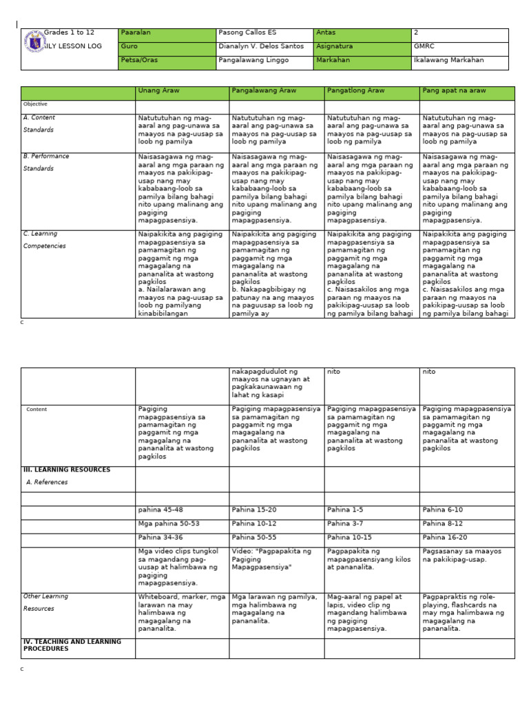 GMRC 2 Q2 Week 2 | PDF