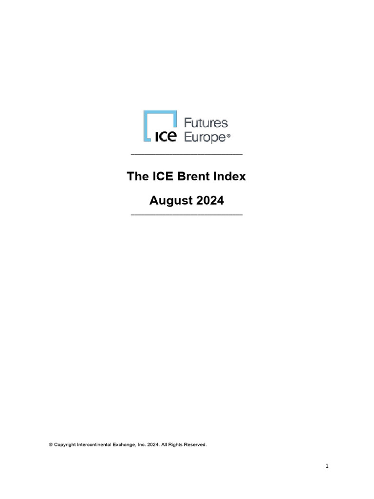 ICE Brent Index Calculation Methodology | PDF | Market (Economics ...