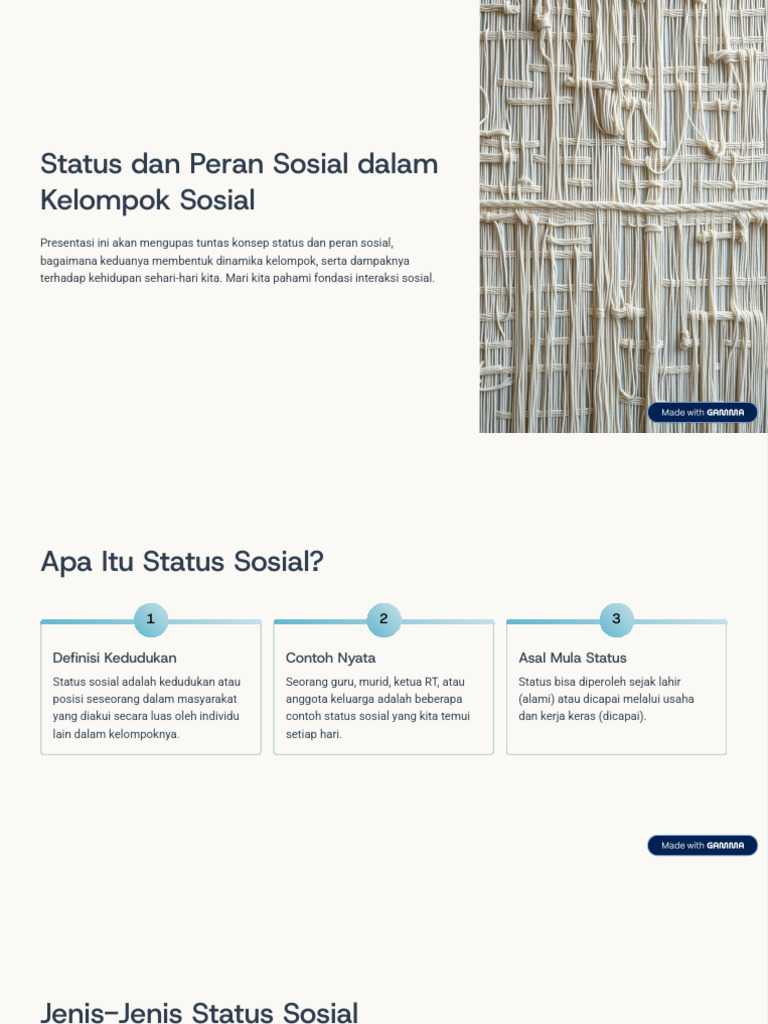 Hubungan Status dan Peran Sosial | PDF