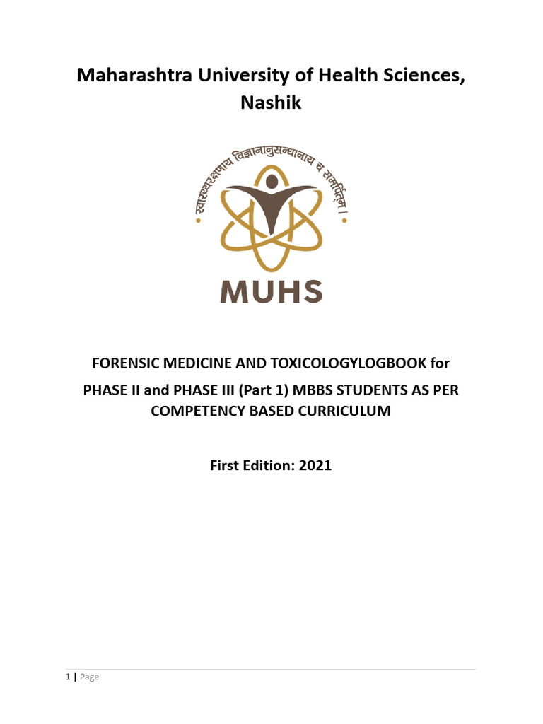 Forensic Medicine Logbook for MBBS | PDF | Curriculum | Learning