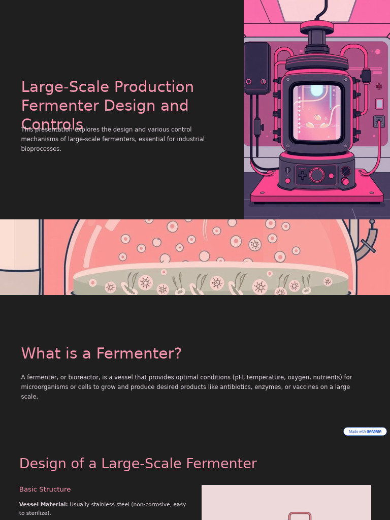 Large-Scale Fermenter Design & Controls | PDF | Biology | Chemistry