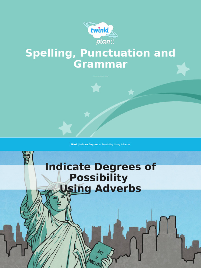 Lesson Presentation Indicate Degrees of Possibility Using Adverbs | PDF ...