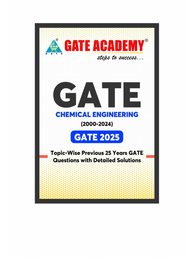 GATE 2025 - Detailed Solutions For Chemical Engineering - Umesh Dande ...
