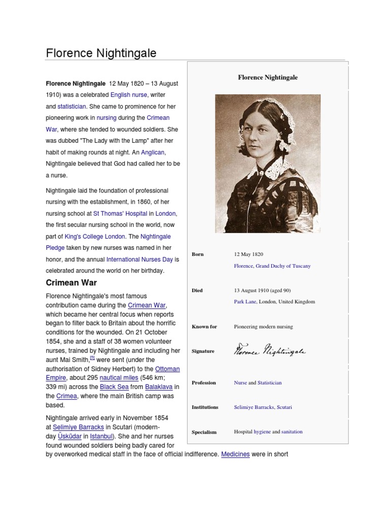 Florence Nightingale Presentation | Florence Nightingale | Health Sciences