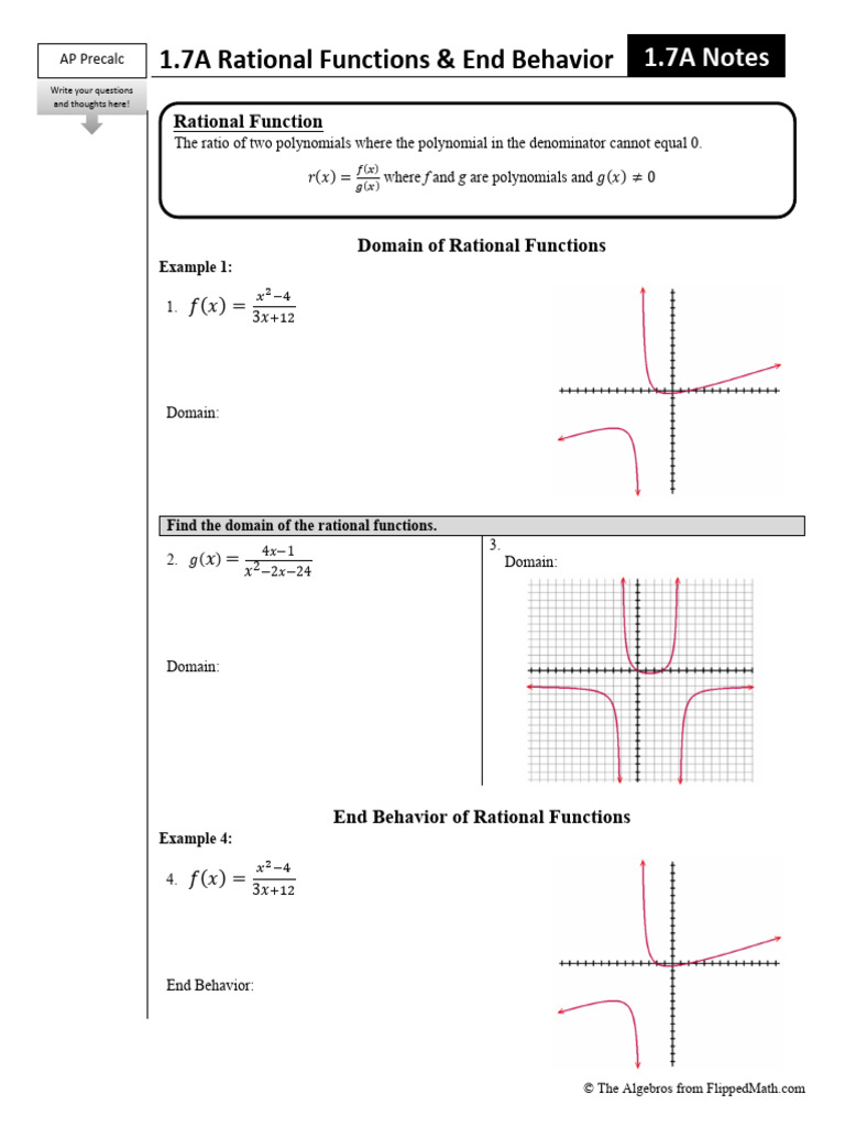 Appc - 1.7a Rational Functions & End Behavior | PDF | Function ...