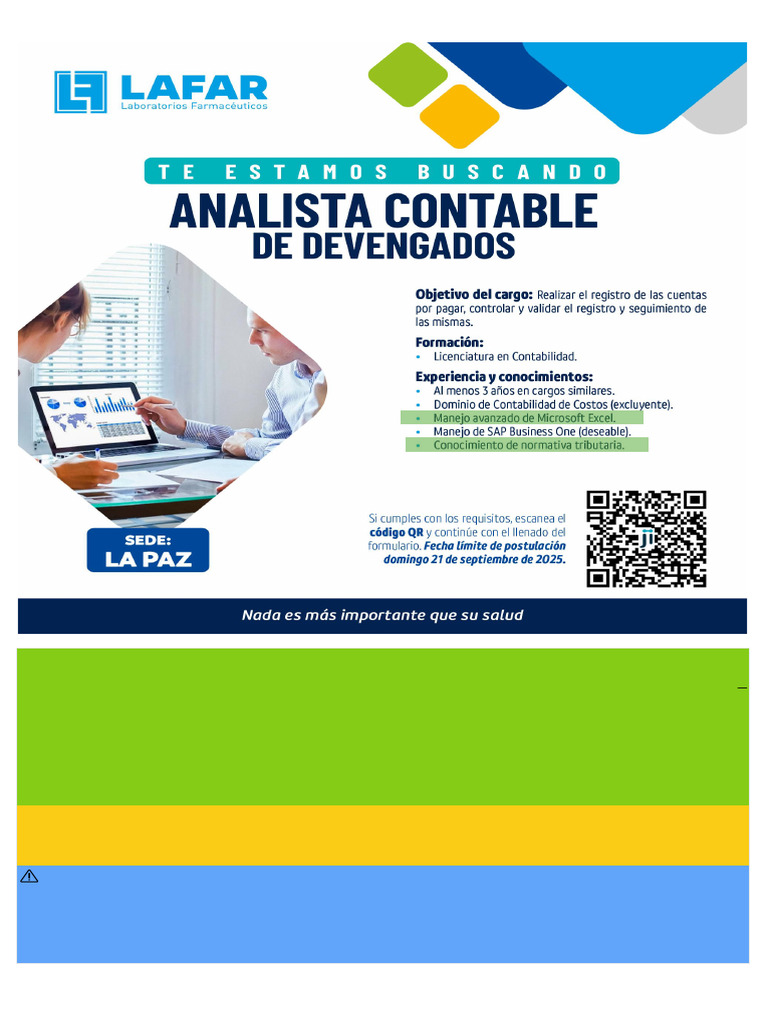 Conv 28-Laboratorios Lafar - La Paz - Analista Contable de Devengados | PDF