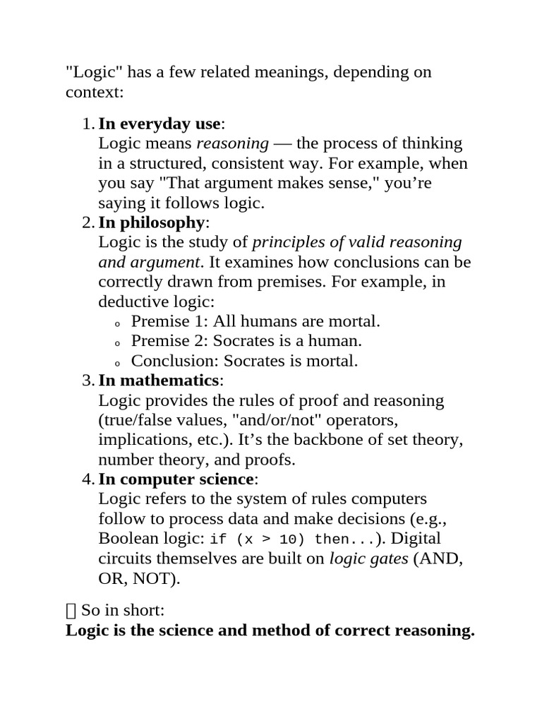 Principles of Logic in Philosophy | PDF