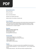 BTech Student Resume Template | PDF