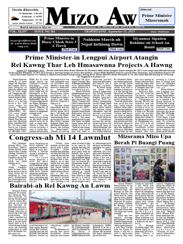 Mizo Aw 15 September 2025 | PDF
