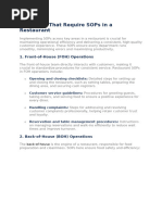 Restaurant Standard Operating Procedure | PDF | Wellness