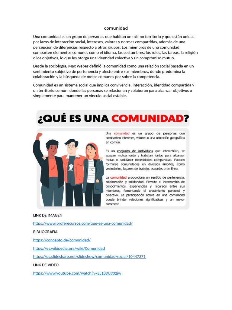 Definición y características de comunidad | PDF