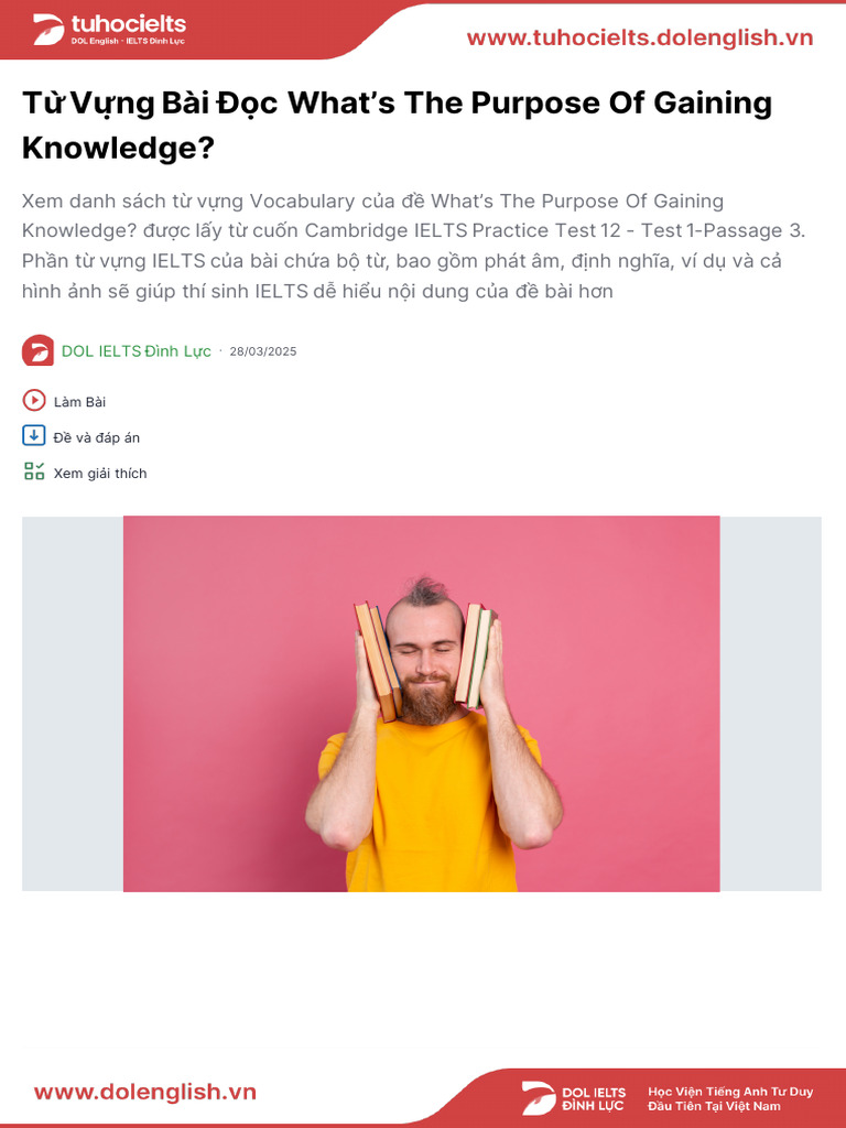 Purpose of Gaining Knowledge in IELTS | PDF