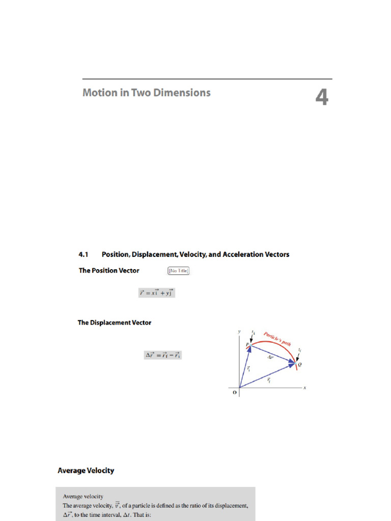 Motion in Two Dimention | PDF