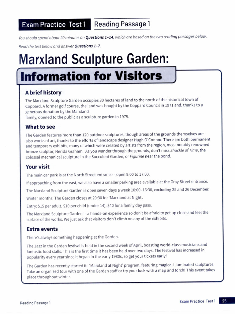 Reading Passage 1 PG 25 | PDF