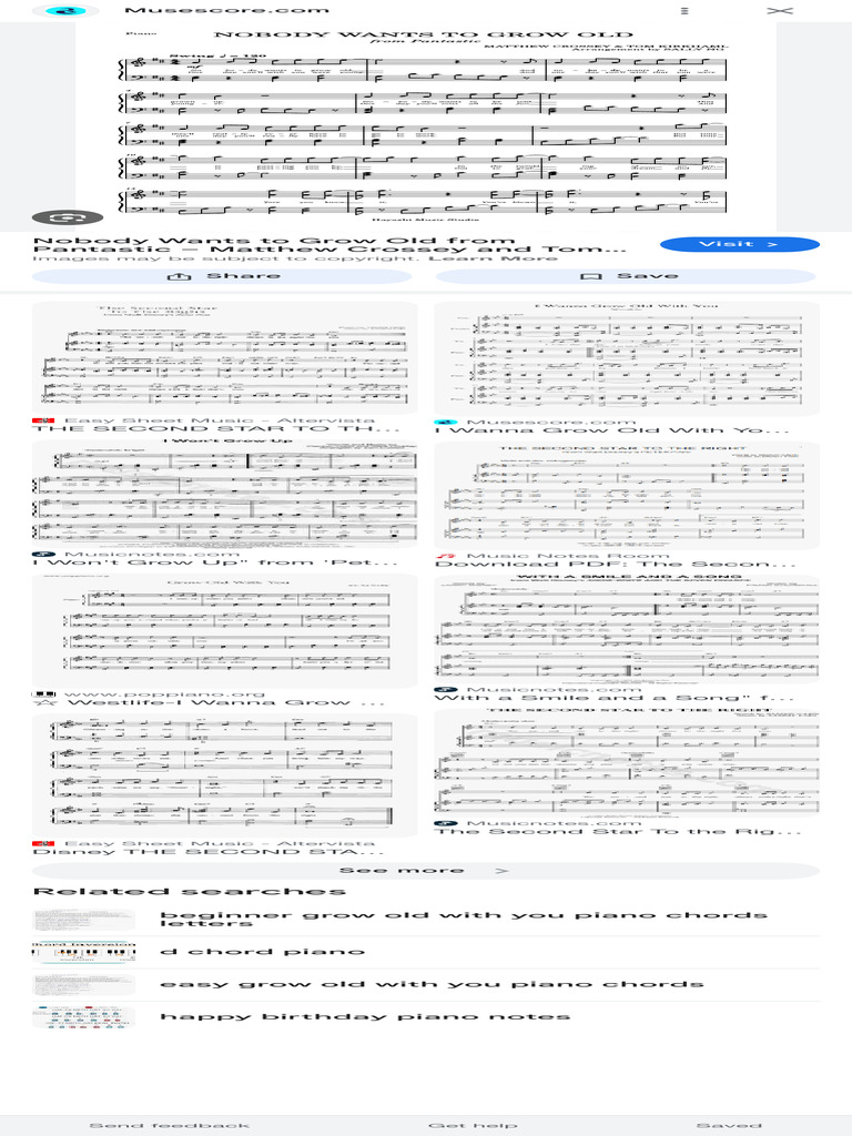 Nobody Wants To Grow Old Peter Pan Piano - Google Search | PDF