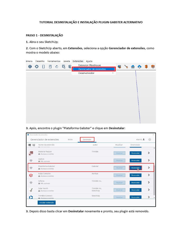 Instalação e Desinstalação do Gabster | PDF