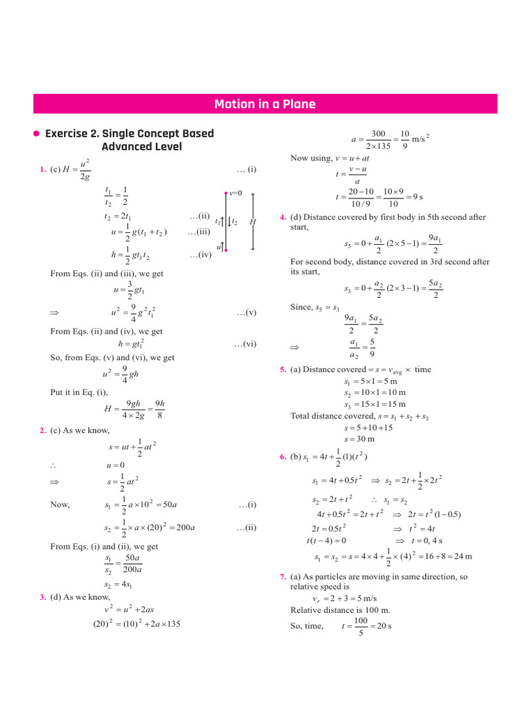MHT Cet Phy. CH 1. Ex. 2 | PDF | Acceleration | Mechanical Engineering