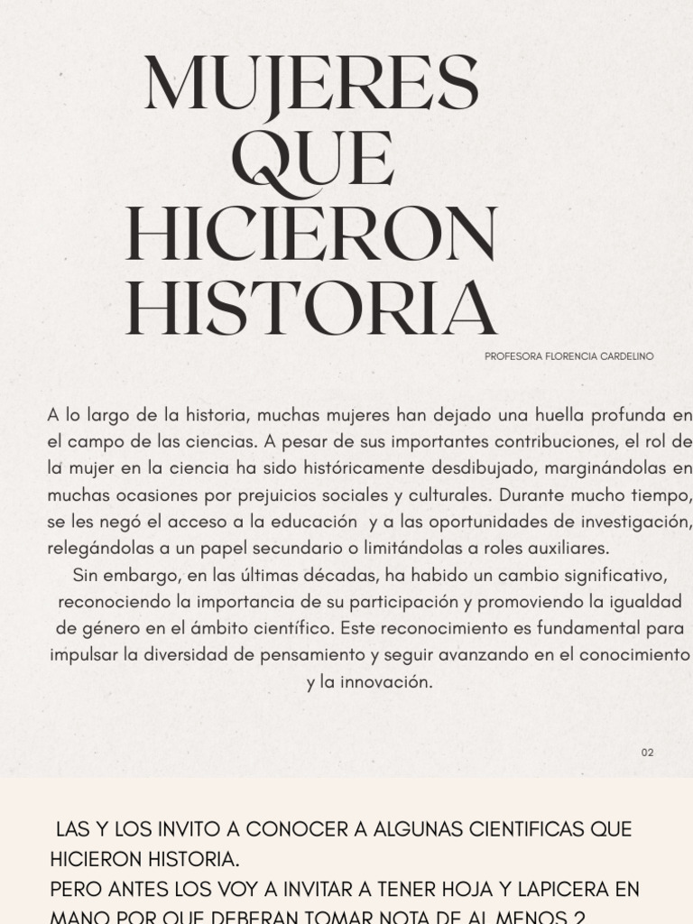 Mujeres Que Hicieron Historia | PDF | Francis Crick | Biología