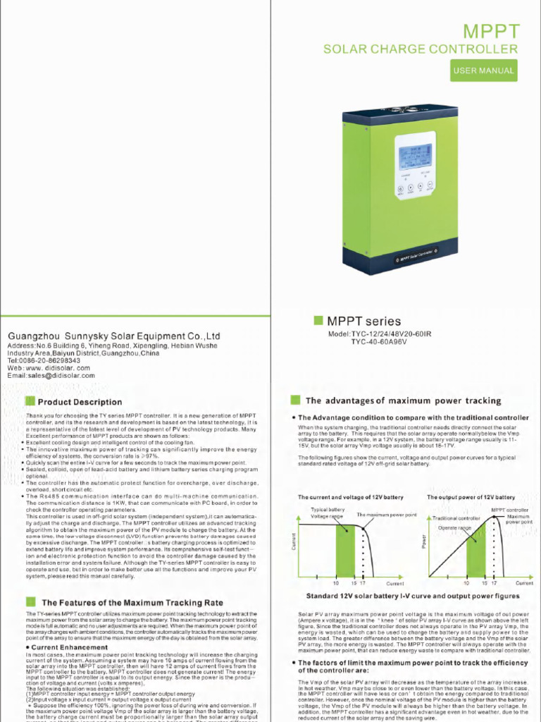 MPPT Solar Controller Instructions | PDF