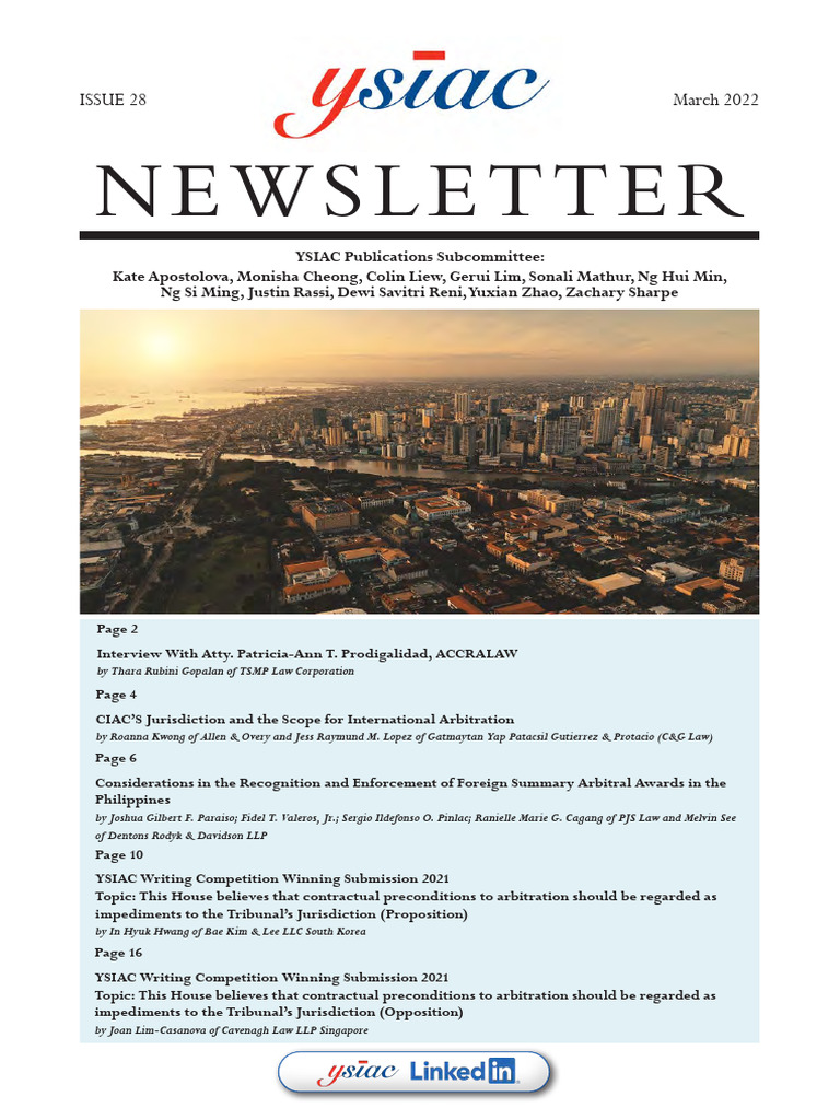 Ys I Ac Newsletter Issue 28 | PDF | Arbitration | Alternative Dispute ...