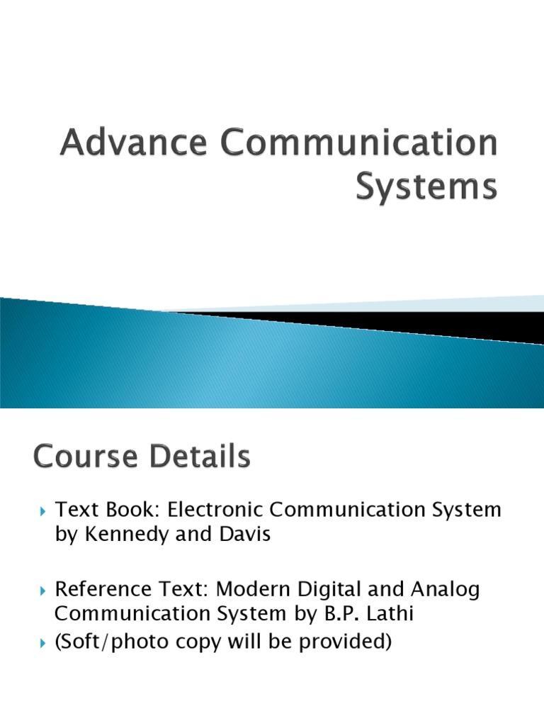 Advance Communication System Lectures Part 1 | Modulation ...