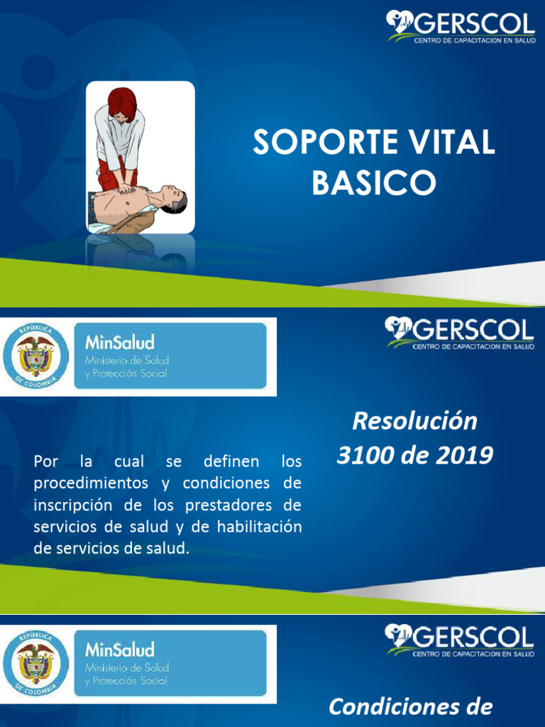 Diapositivas Soporte Vital Basico.pptx | PDF | Reanimación cardiopulmonar | Paro cardíaco